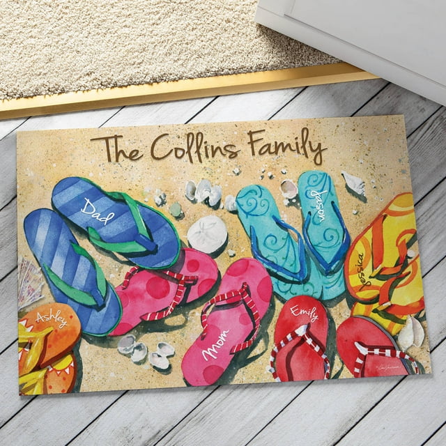 Personalized Flip Flops Doormat Available in Multiple Family sizes ...