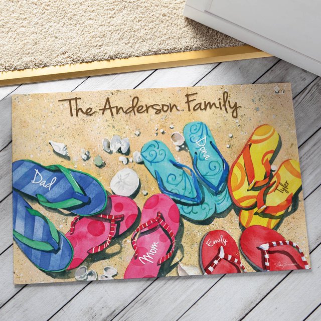 Personalized Flip Flops Doormat Available in Multiple Family sizes ...