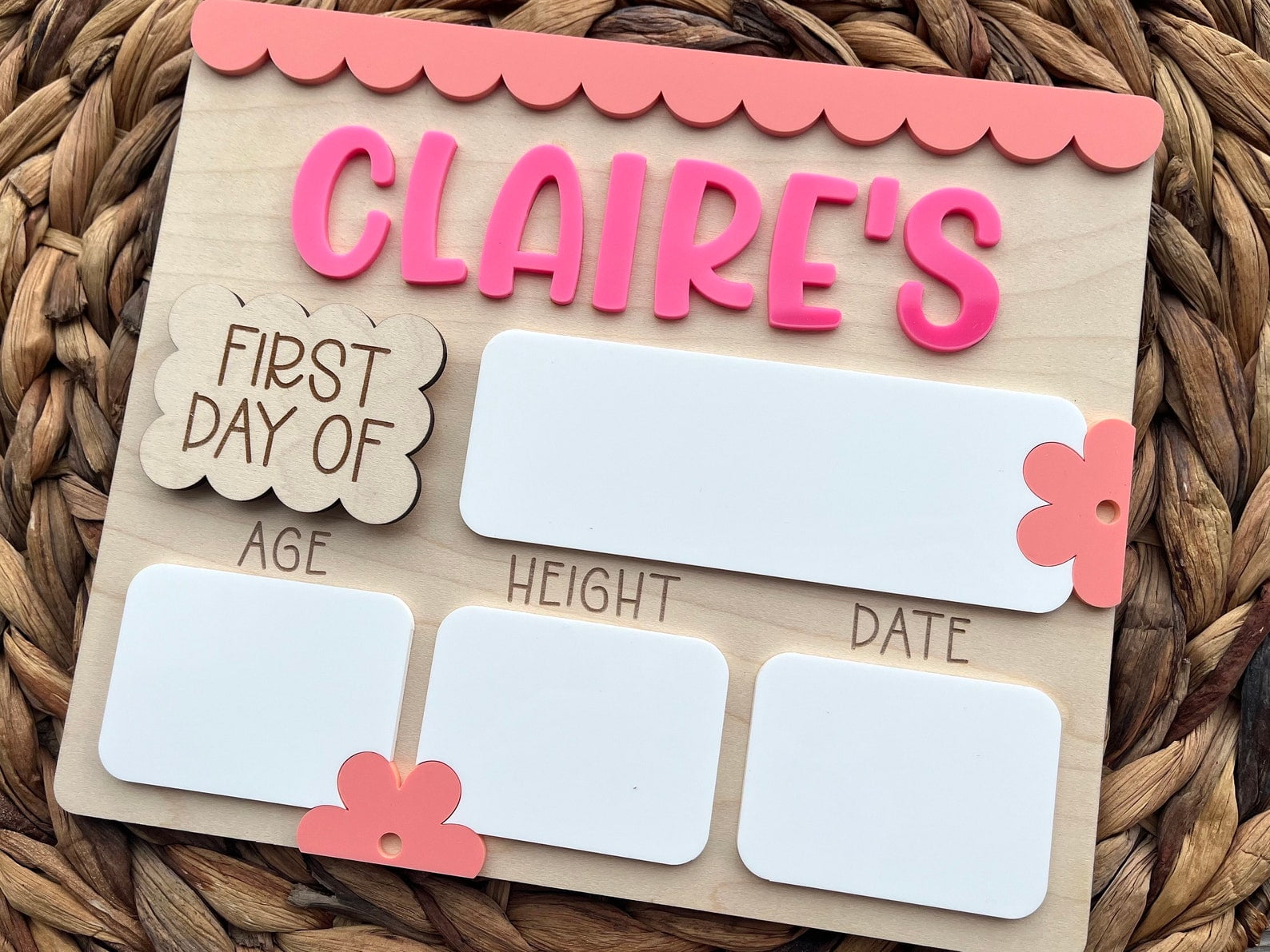 Personalized Flower First and Last Day of School Sign, Reusable First ...