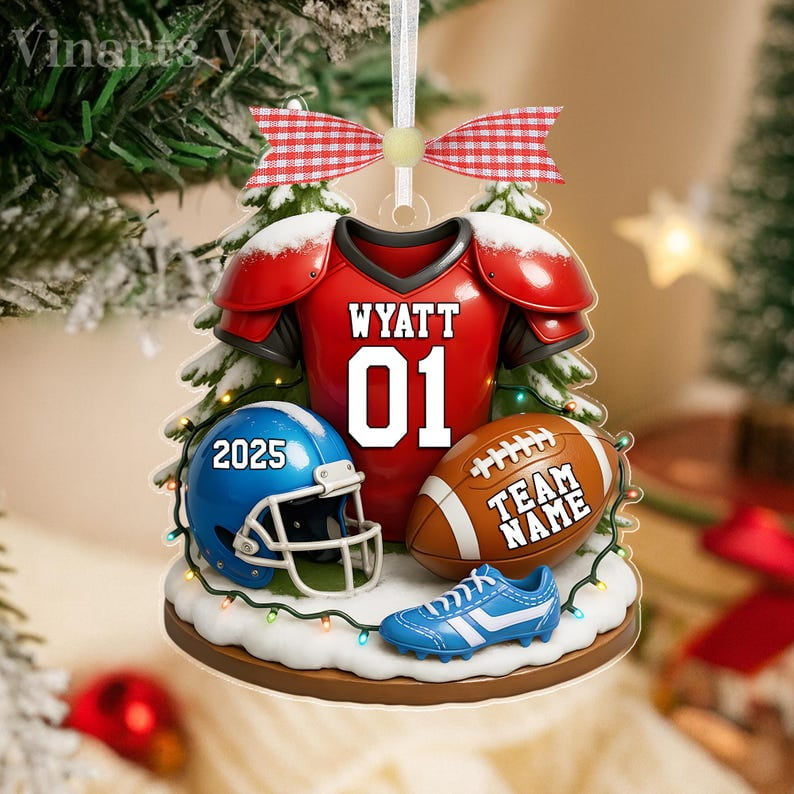 Personalized Football Christmas Ornament 2025 – Xmas Gift for Football ...