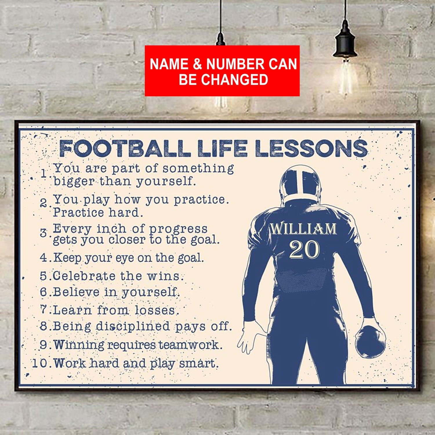 Personalized Football Life Lessons Poster No Frame 24 x 36 Inch Poster ...