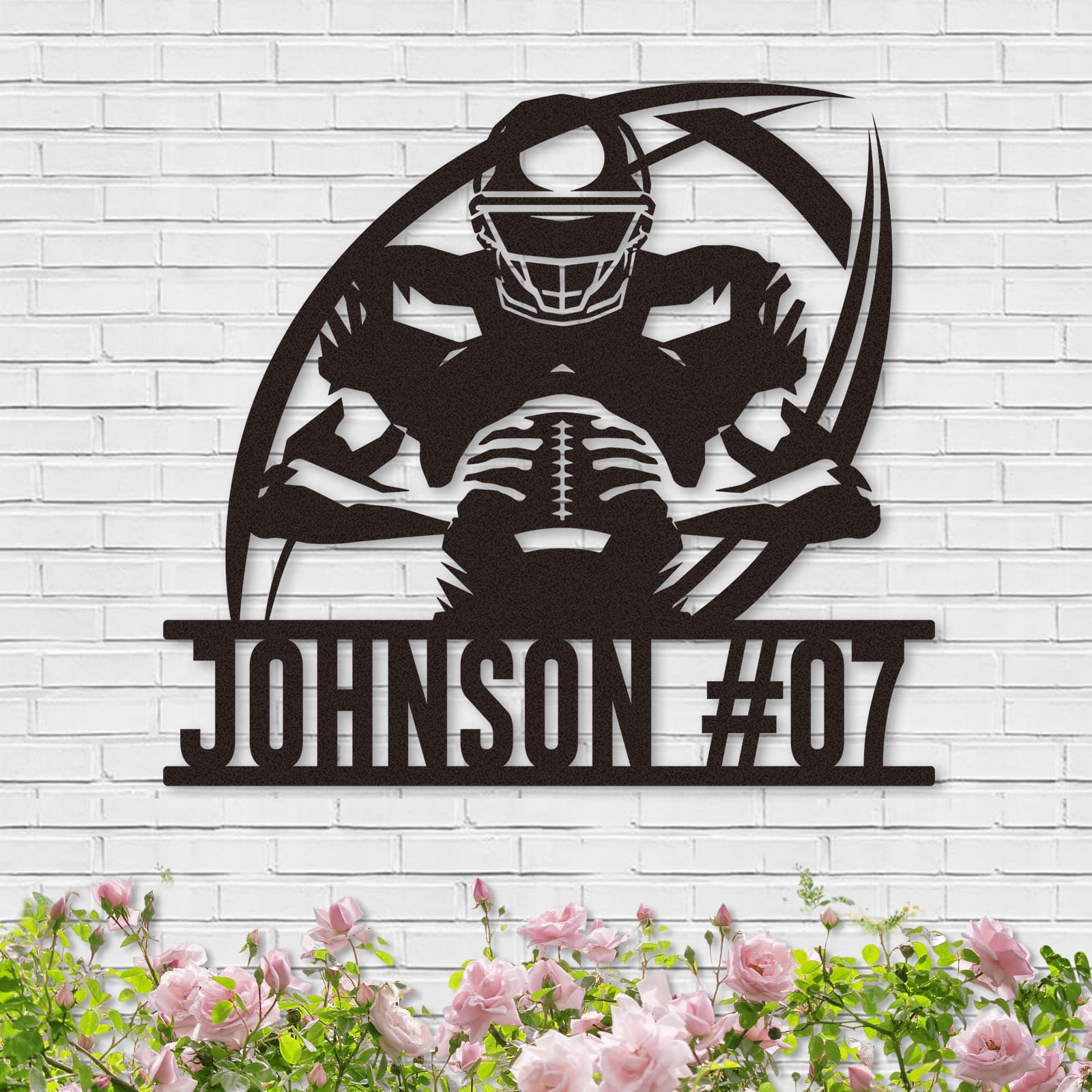 Personalized Football Metal Sign, Metal Wall Art Custom Name Sign ...