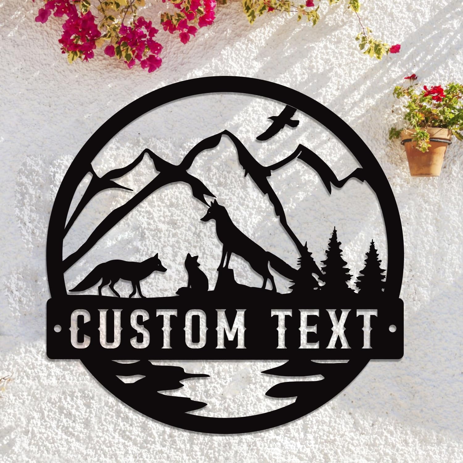 Personalized Fox Metal Cabin Sign,Custom Family Name Sign,Last Name for ...