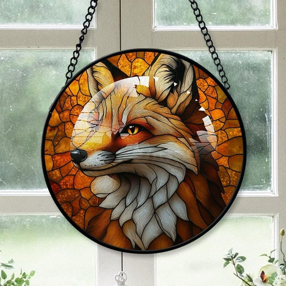 Personalized Fox Suncatcher Stained Glass Suncatchers, Fox Ornament for ...