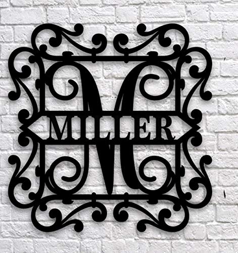 Personalized Framed Metal Monogram Sign. Wedding Gift. Family Name Sign ...