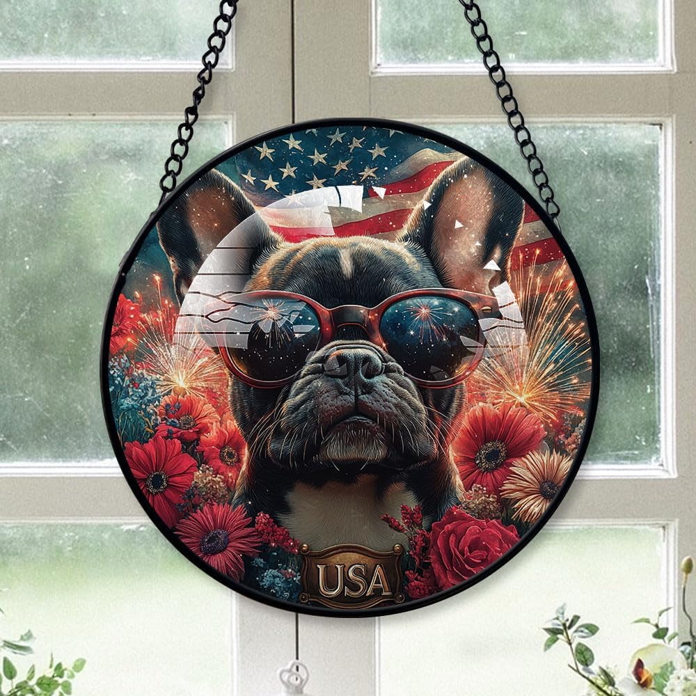 Personalized Frenchie Suncatcher Stained Glass Suncatchers, Frenchie ...