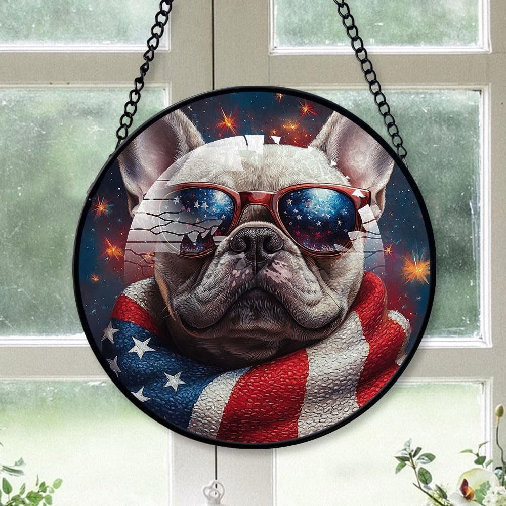Personalized Frenchie Suncatcher Stained Glass Suncatchers, Frenchie ...