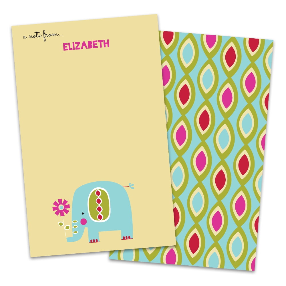 Personalized Friendly Elephant Note Cards - Walmart.com