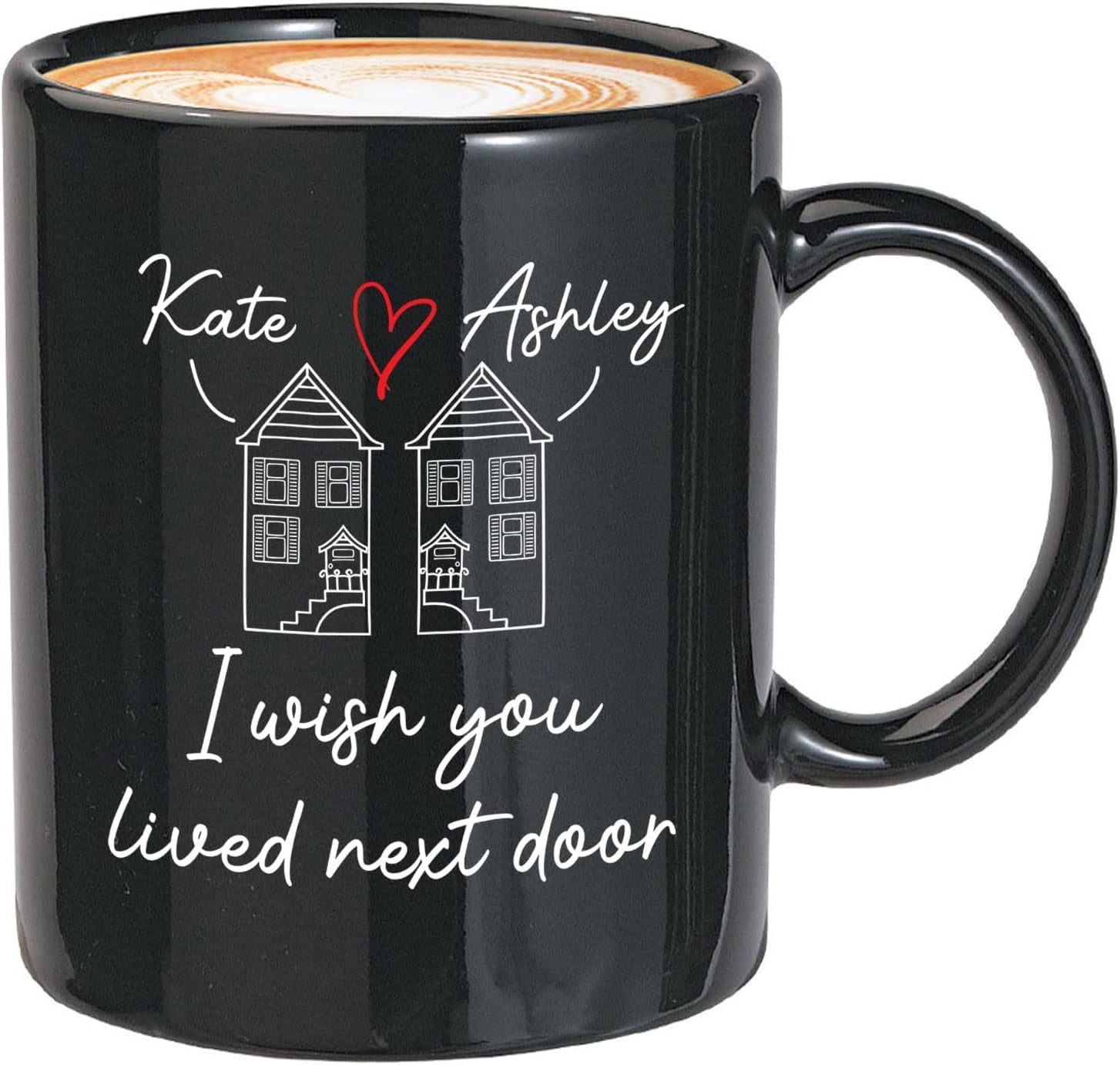Personalized Friendship Coffee Mug 11 oz Black, I Wish You Lived Next ...