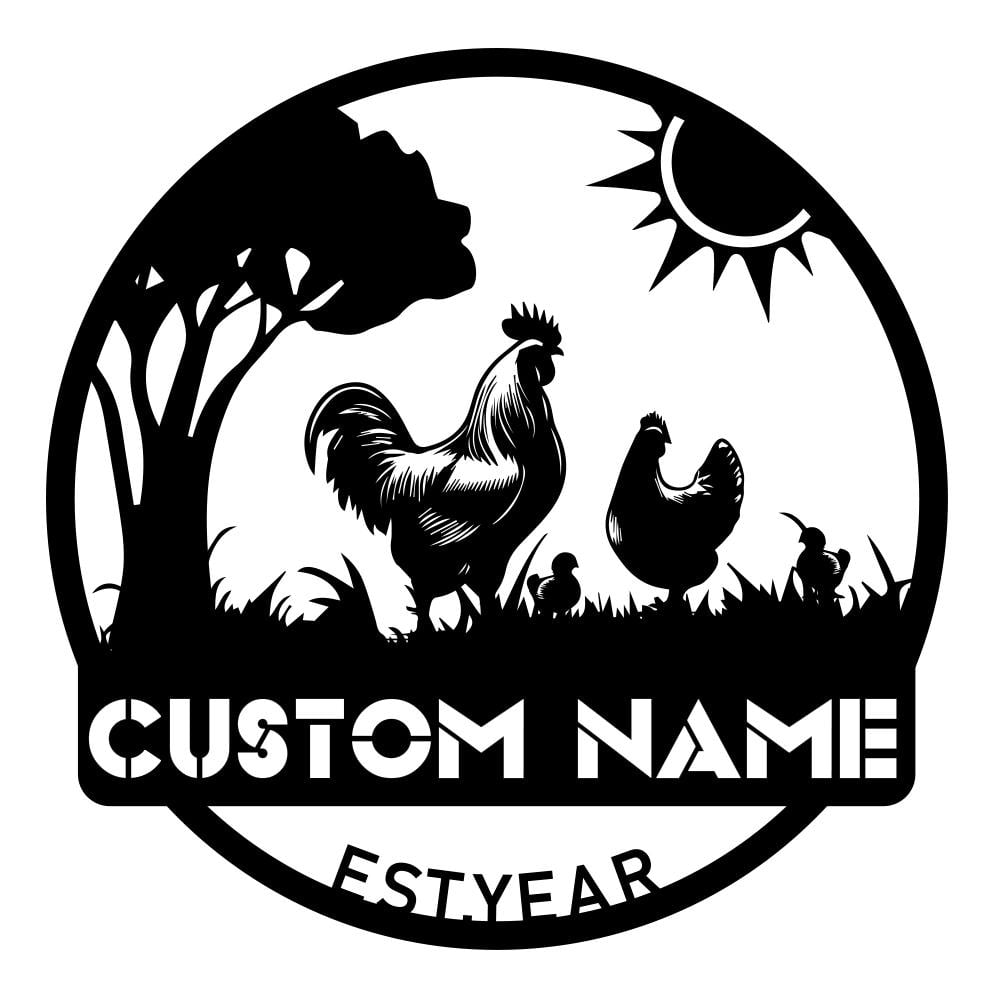 Personalized Funny Chicken Sign, Custom Chicken Coop Sign Wall Decor ...