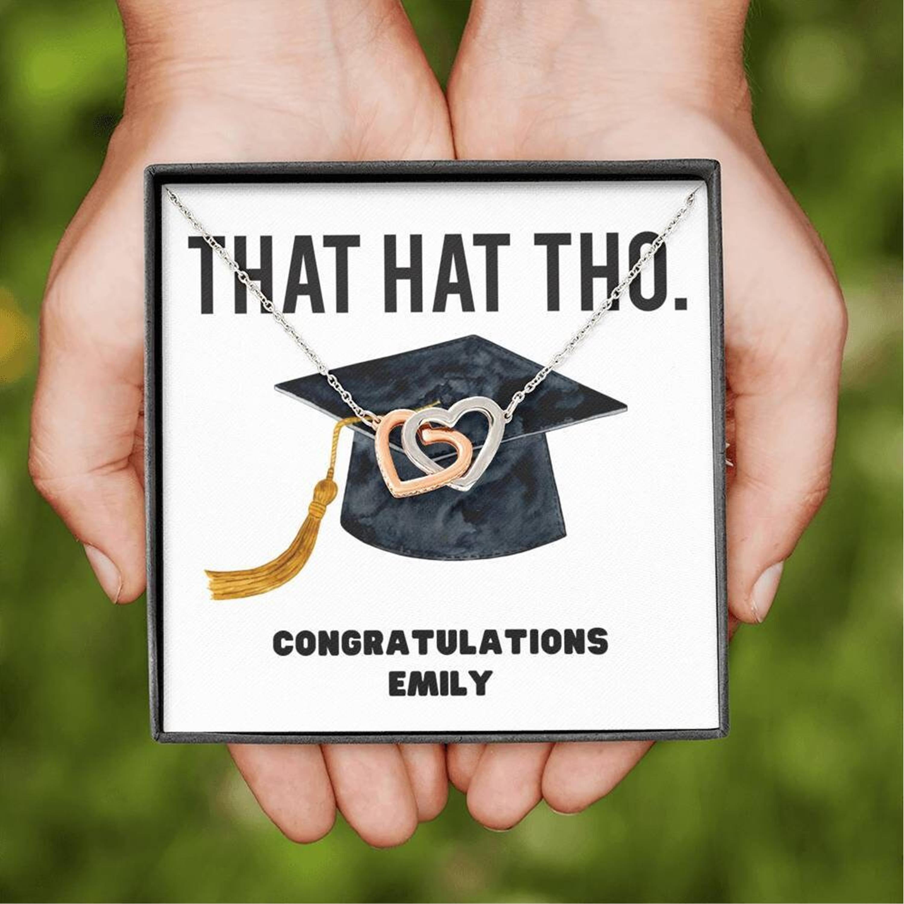Personalized Funny Graduation Card & Necklace – Congrats Gift with ...