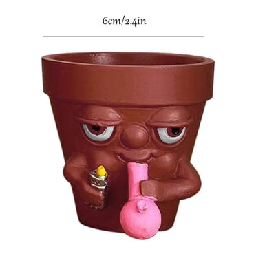 Fun and Colorful Unique Muggle Face Resin Succulent Plant Planter Pot ...