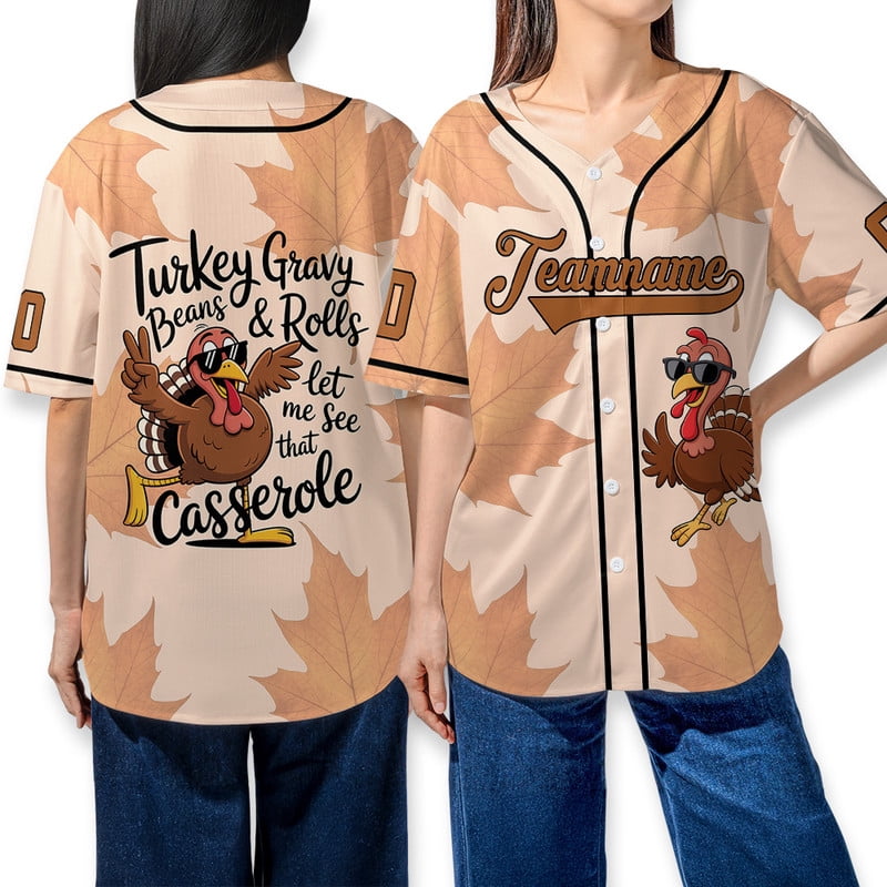 Personalized Funny Thanksgiving Turkey Gravy Beans Rolls Casserole ...