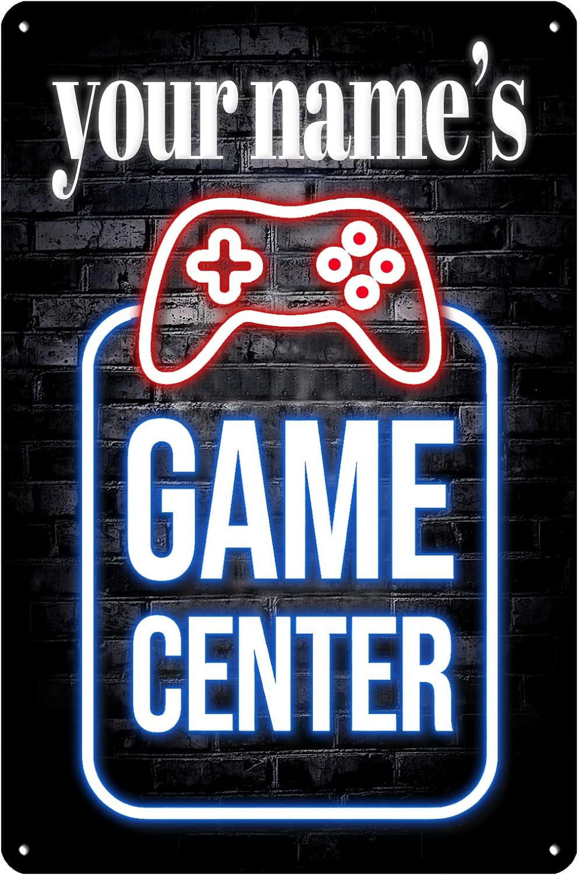 Personalized Game Room Metal Sign Custom Your Name Tin Sign Retro Game ...