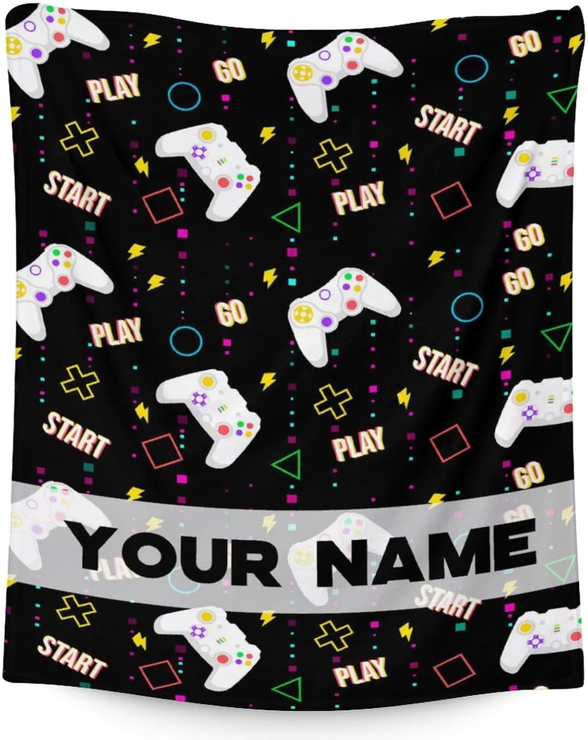 Personalized Gamer Blanket with Name- Soft, Fuzzy & Warm- 30x40 Inches ...