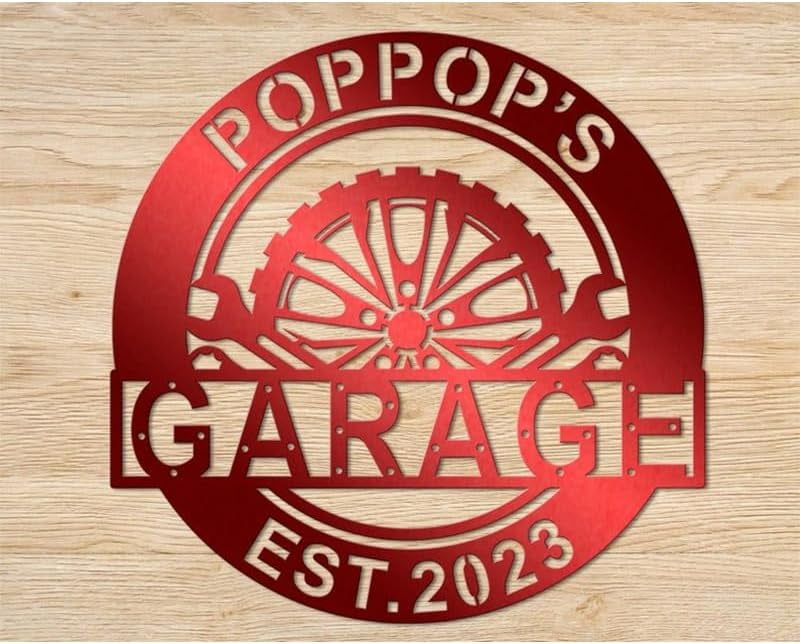 Personalized Garage Metal Sign Papas Pops Work Shop Gift for Mechanic 8 ...