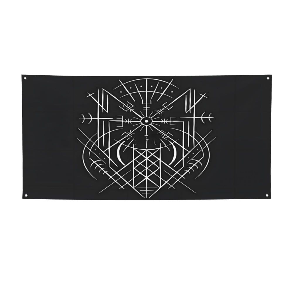 Personalized Garden Banner Viking Compass Banner With 4 Holes Flag Sign ...