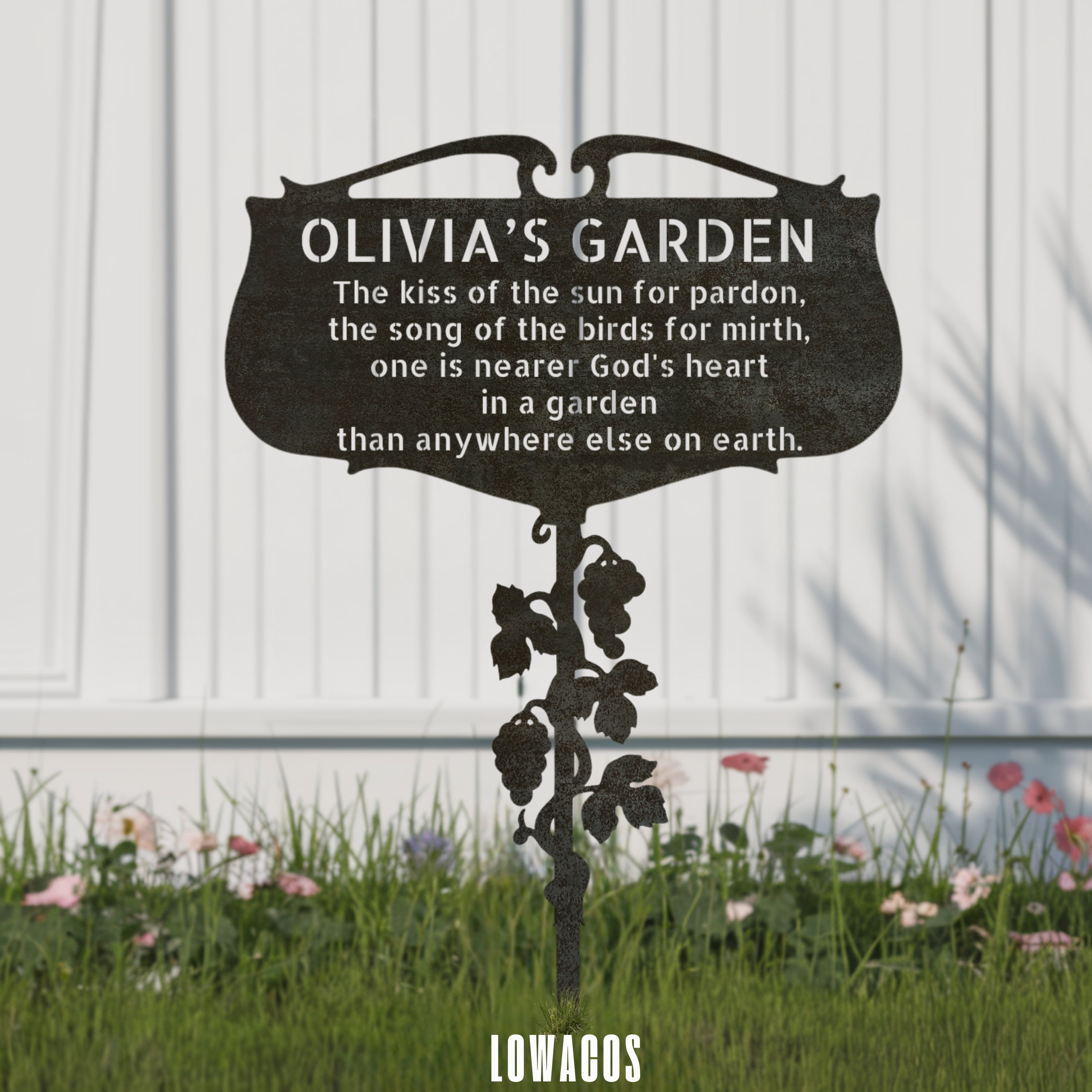 Personalized Garden Metal Sign–Custom Outdoor Stake with "The Kiss of ...