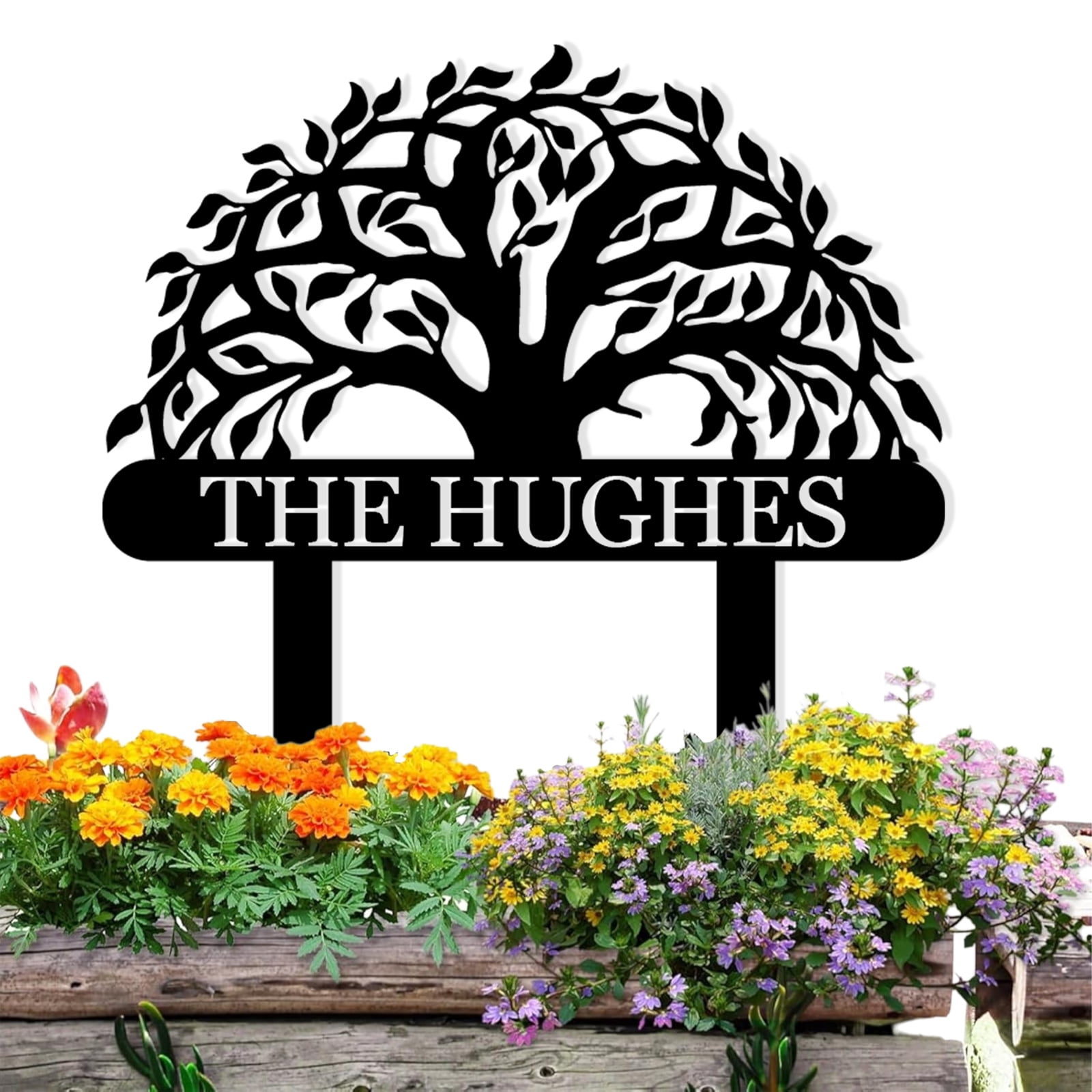 Personalized Garden Sign, Garden Stake Metal Sign, Outdoor Yard Decor ...