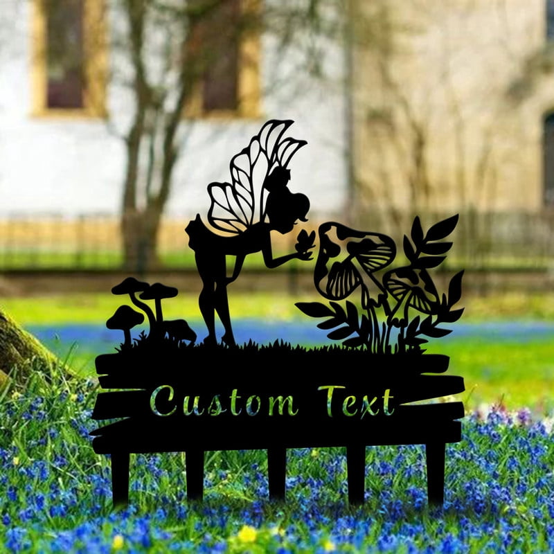 Personalized Garden Statue Stake Metal Sign | Custom Name Address ...