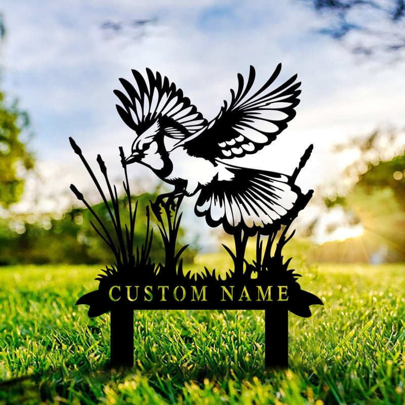 Custom Name Metal Bird Yard Decoration Garden Sculpture Sign, Outdoor ...