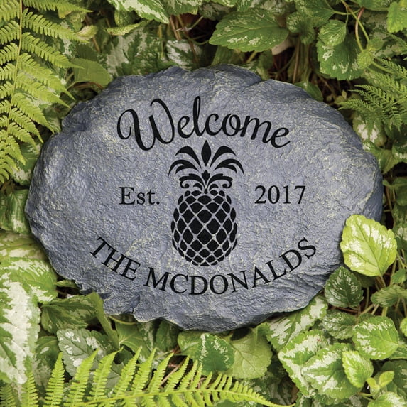 Personalized Planet Pineapple Welcome Garden Stone - Custom Text & Year ...