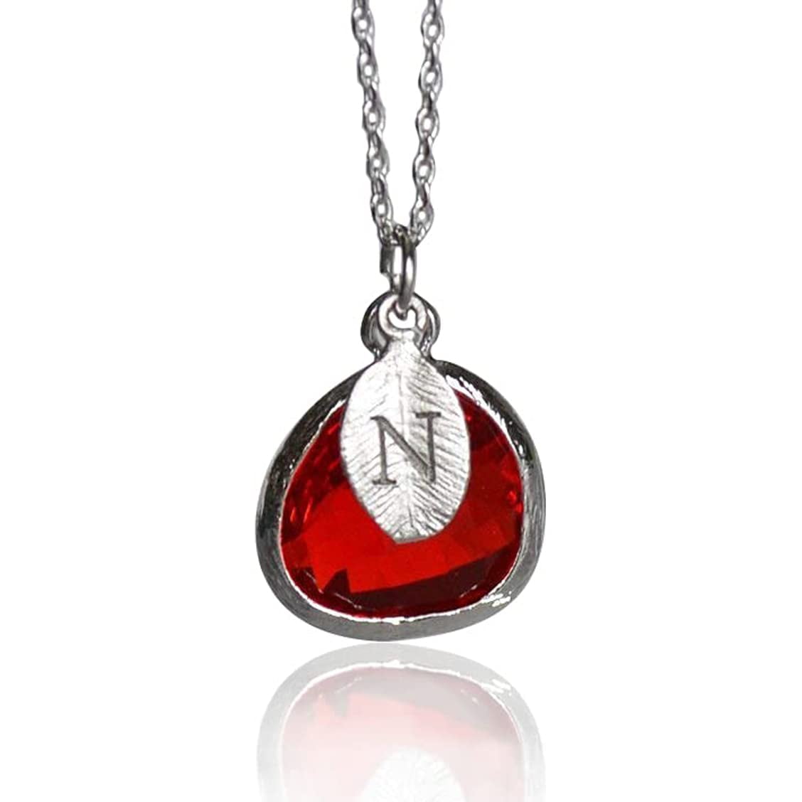 Personalized Garnet Necklace, January Birthstone Necklace, Bridesmaid ...
