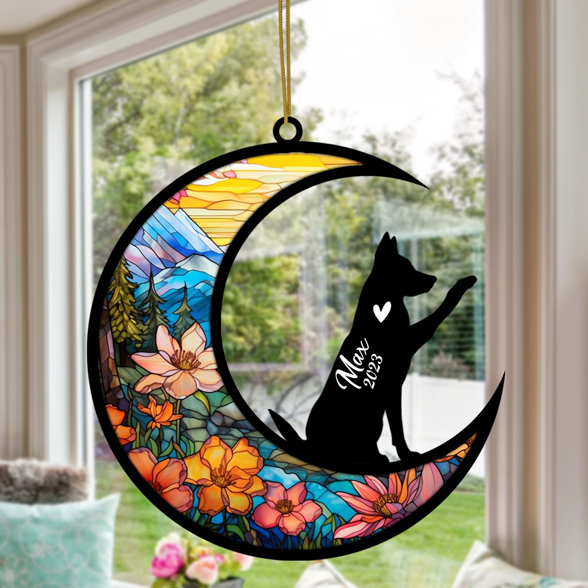 Personalized German Dog Memorial Suncatcher, Pet Loss Sympathy ...
