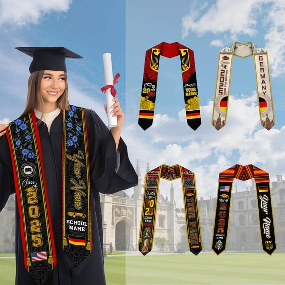 Personalized Germany Graduation Sash, Germany American Flag Graduation ...