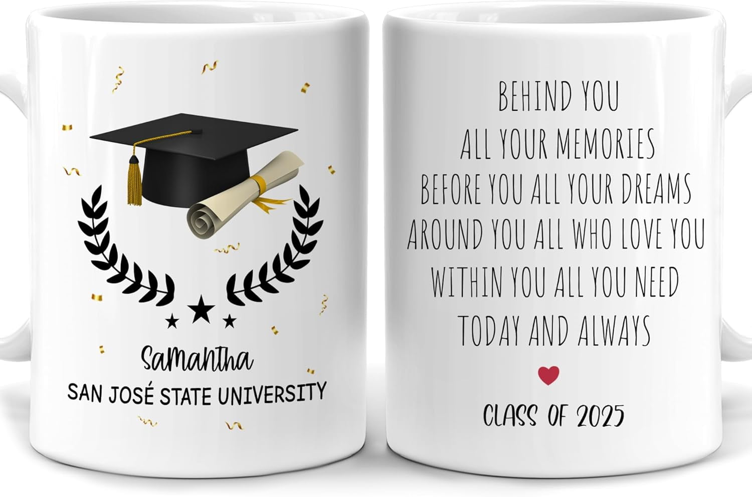 Personalized Gift For Her Graduation 2025 Mug- Behind You All Your ...