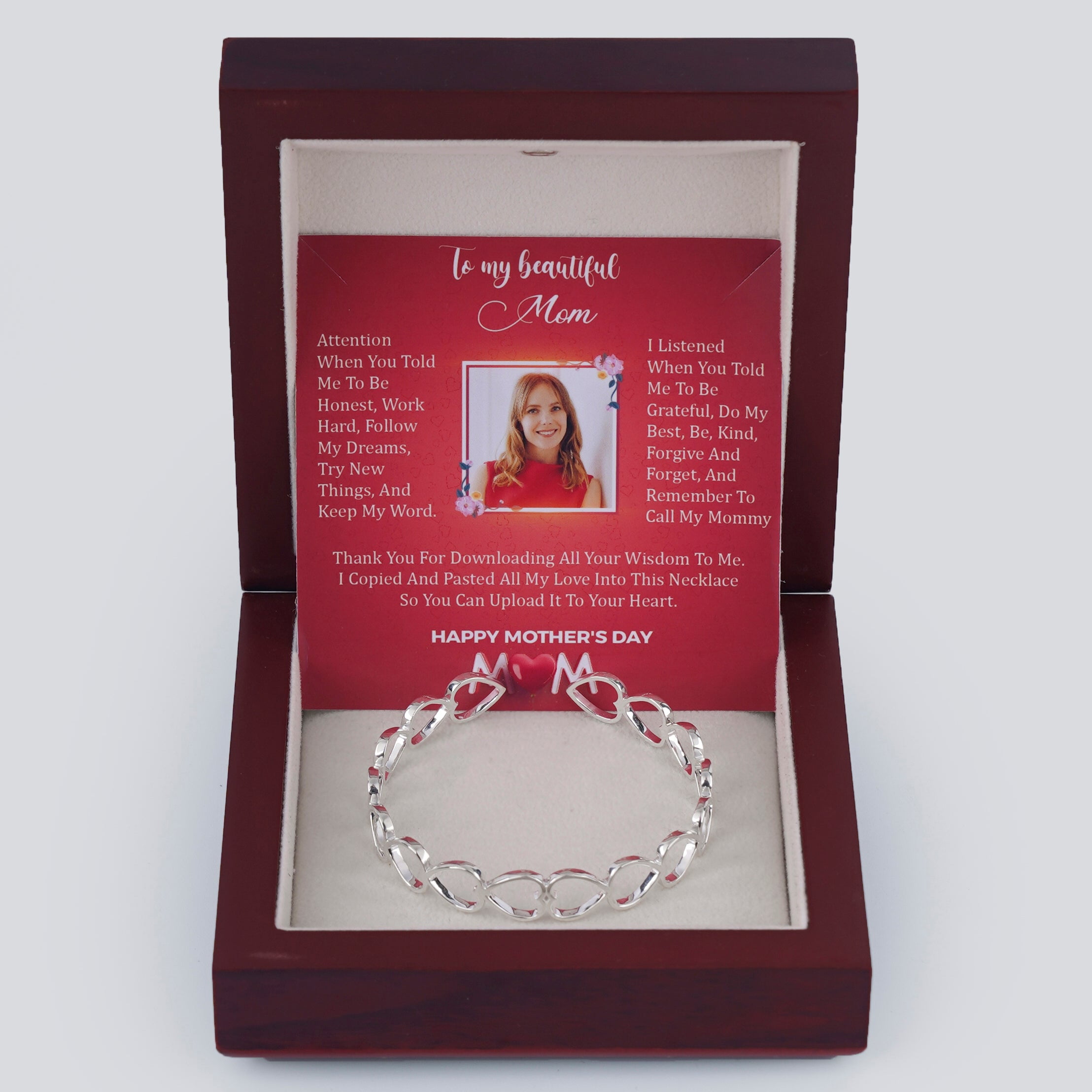 Personalized Gift For Mom - Infinity Heart Cuff - Happy Mother's Day ...