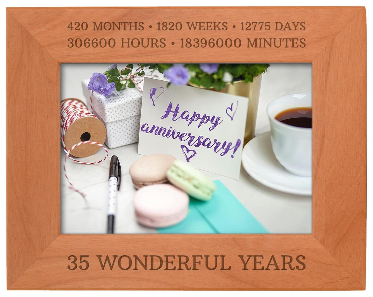 Personalized Gifts 35th Anniversary Frame 35 Wonderful Years Natural ...