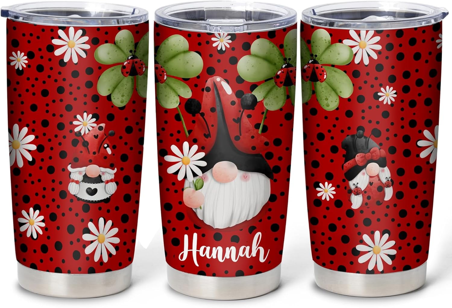 Personalized Gifts LadyBug Lover - Gnomes Ladybugs Printed Custom Stainless Steel Tumbler 20 oz ...