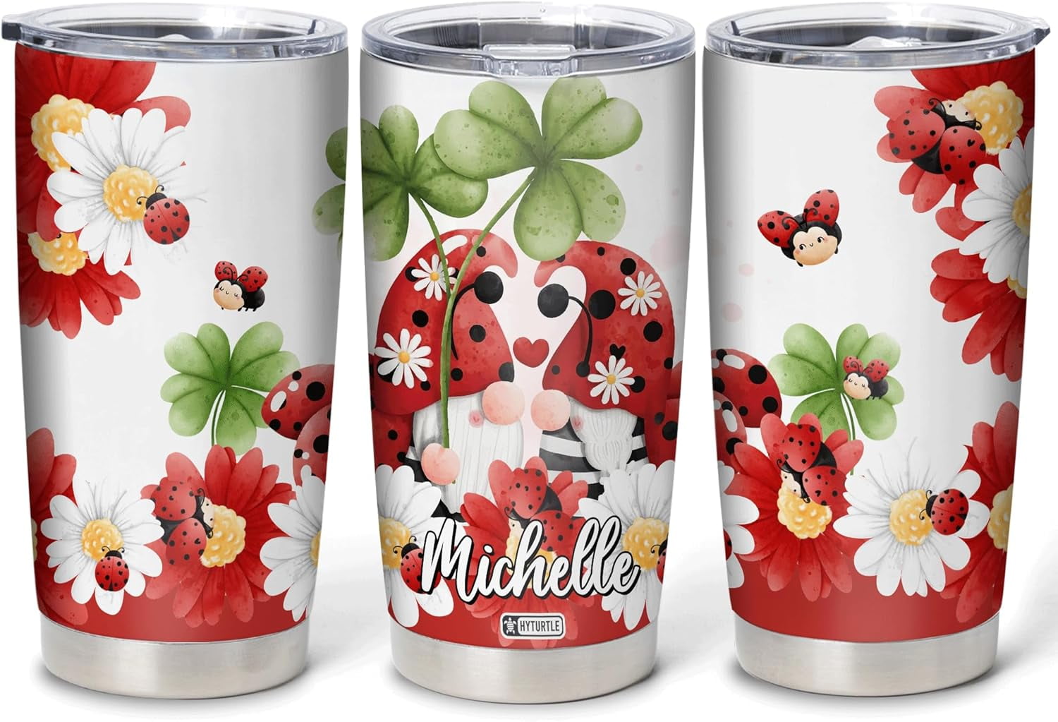 Personalized Gifts LadyBug Lover - Gnomes Ladybugs Printed Customized Name Stainless Steel ...