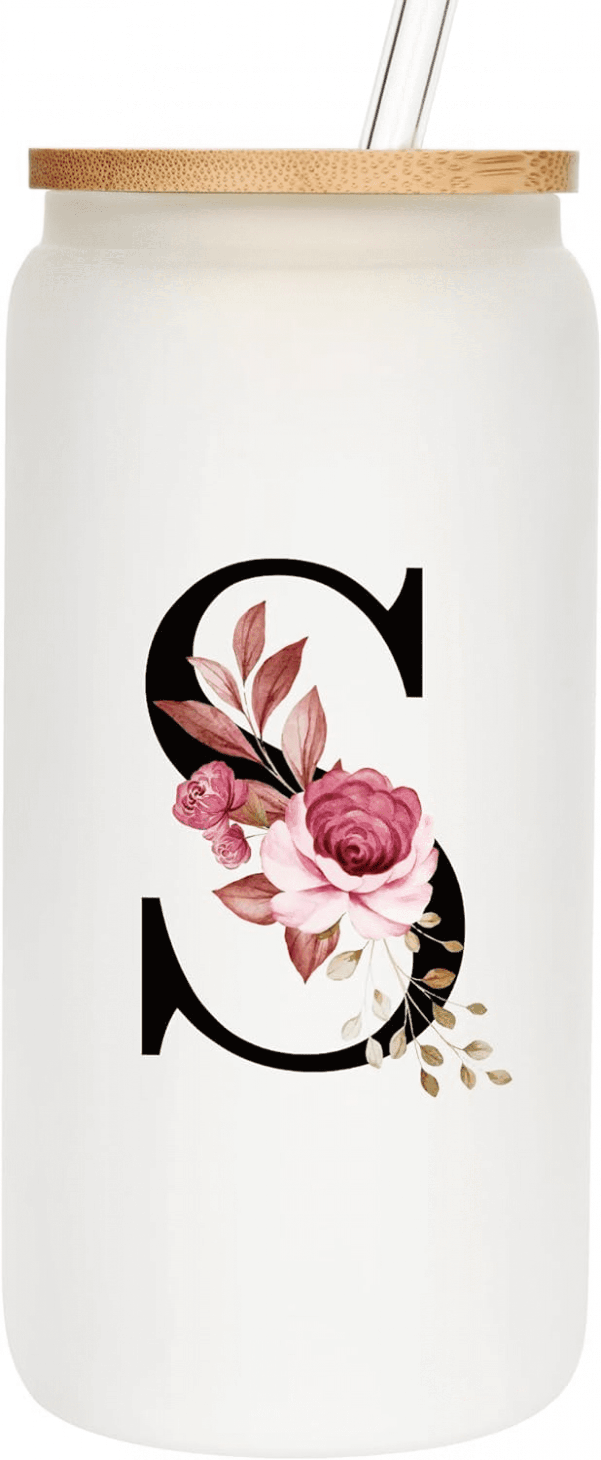 Personalized Gifts for Women, Monogrammed Frosted Glass Tumbler with ...