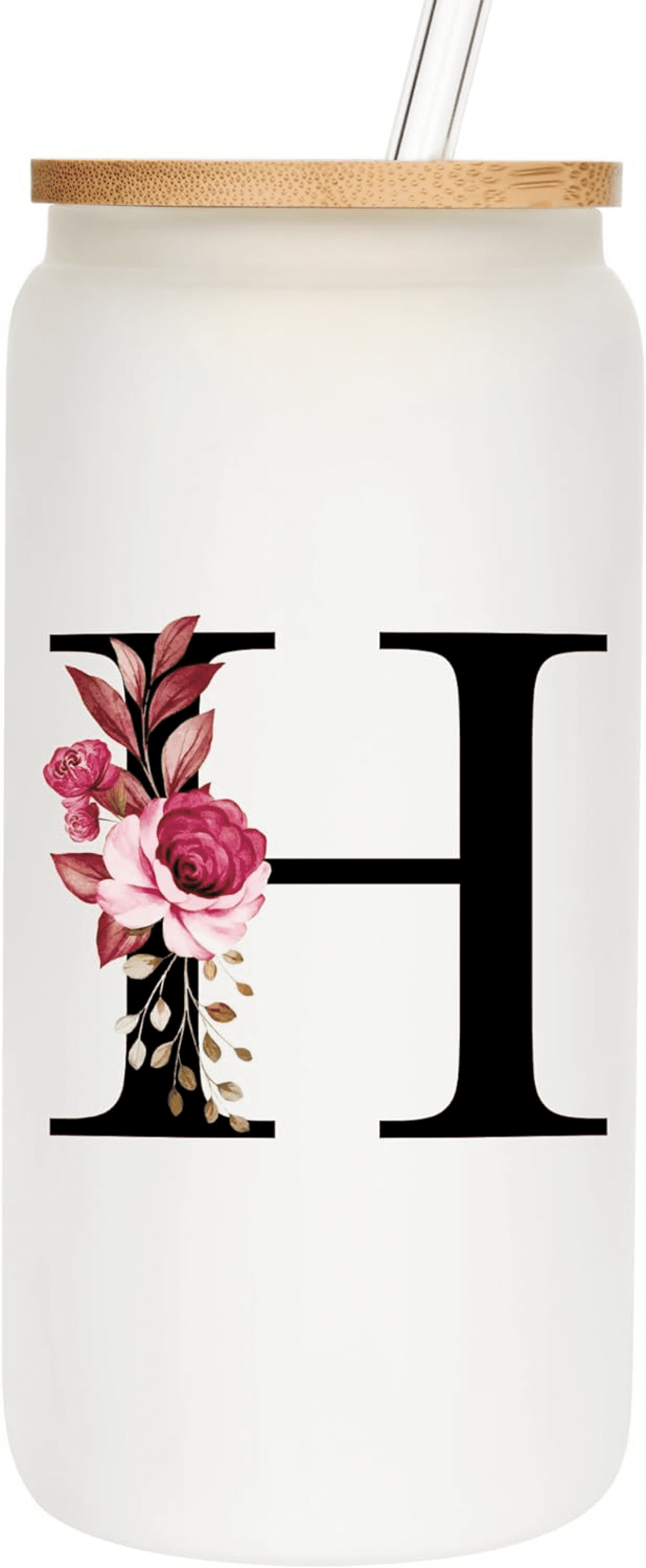 Personalized Gifts for Women, Monogrammed Frosted Glass Tumbler with ...