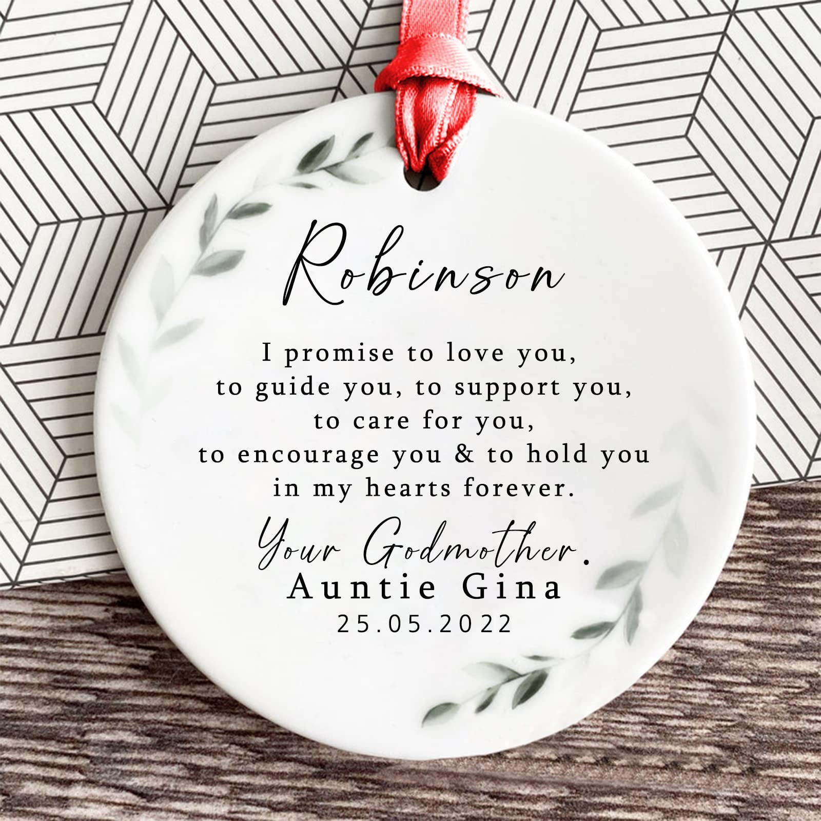 Personalized Girl Baptism Ornament, Custom Christian Gift from ...