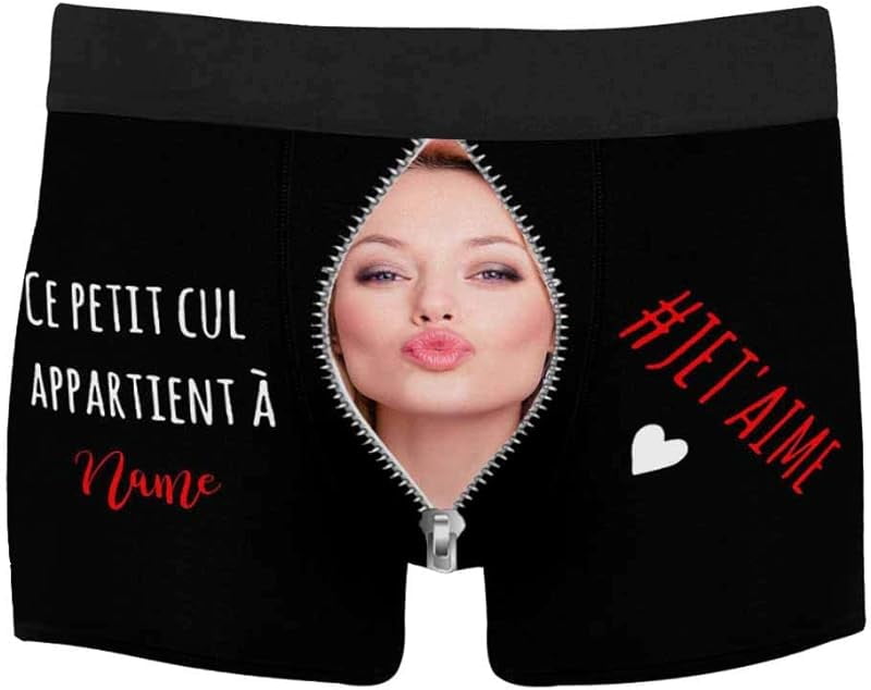 Personalized Girlfriend Face Boxer Briefs Zipper Customized Face ...