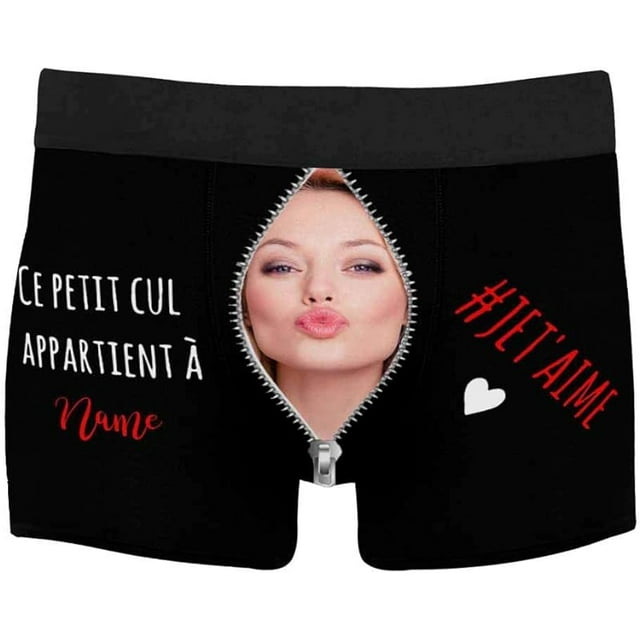 Personalized Girlfriend Face Boxer Briefs Zipper Customized Face ...