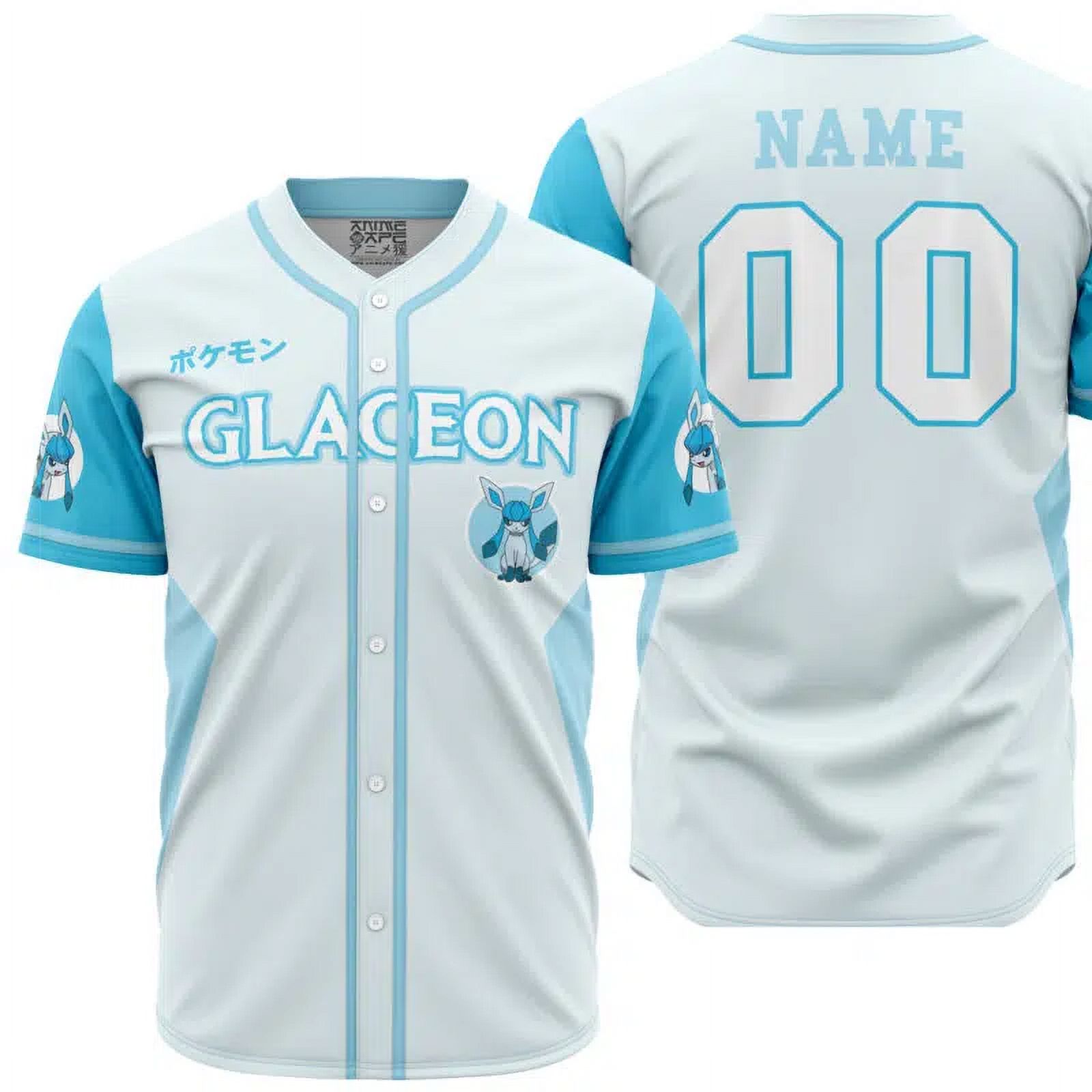 Personalized Glaceon Eeveelution Pokemon Baseball Jersey - Walmart.com