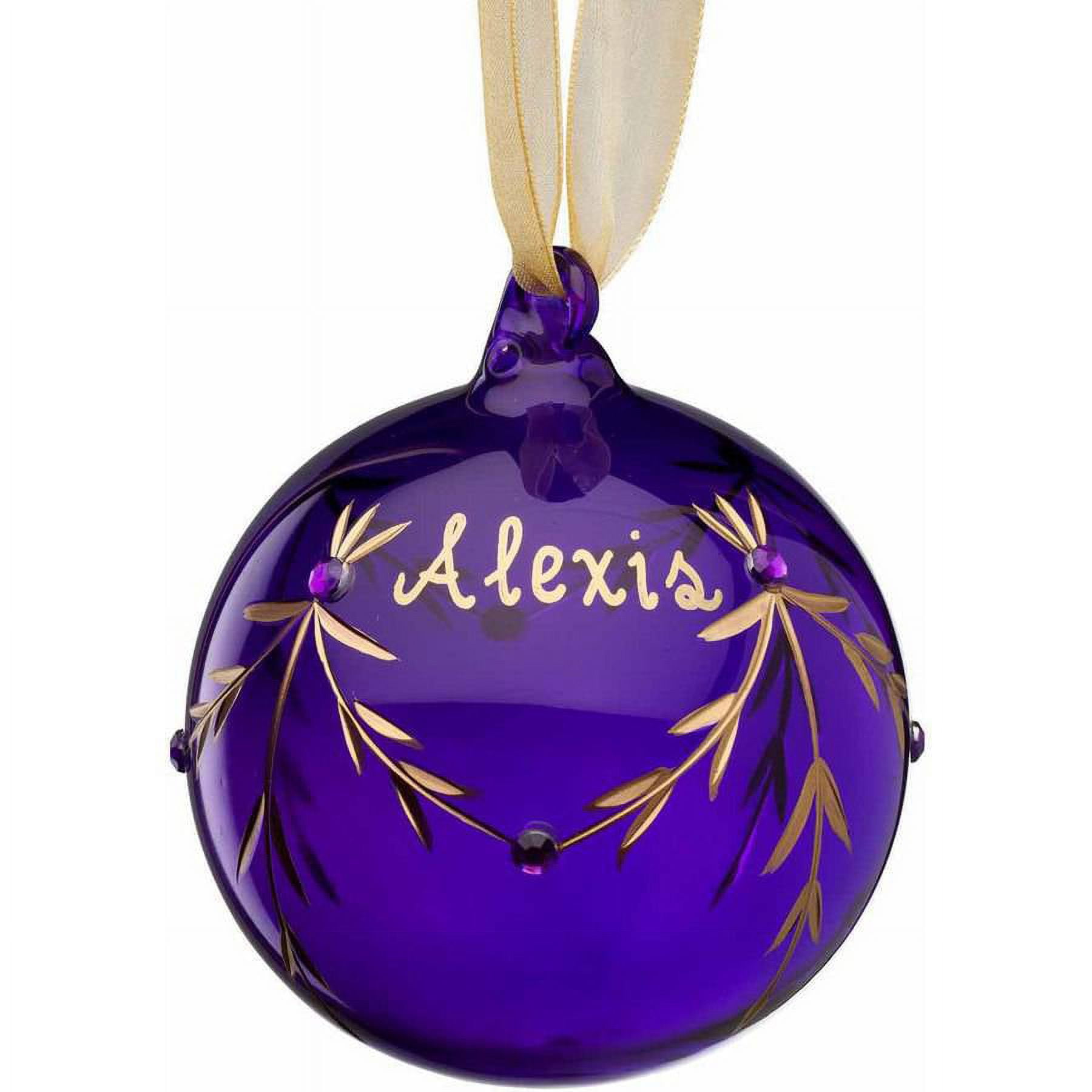 Personalized Glass Birthstone Christmas Ornament - February Birthstone ...