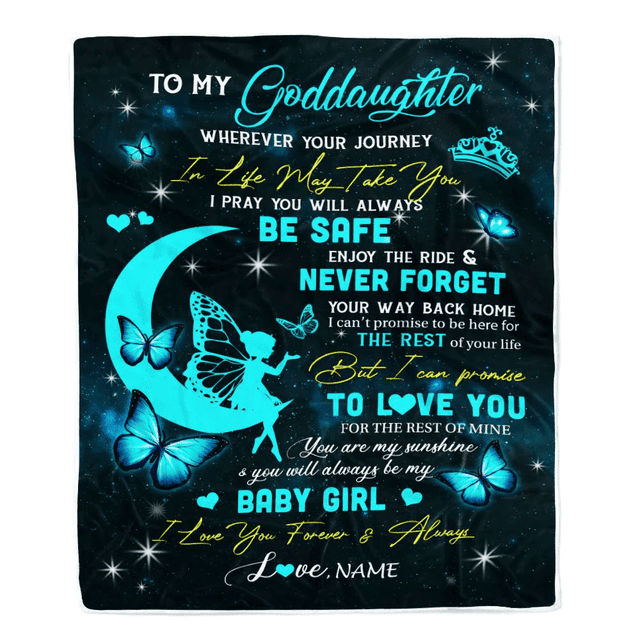 Personalized To My Goddaughter Blanket From Godmother Godfather Fairy ...