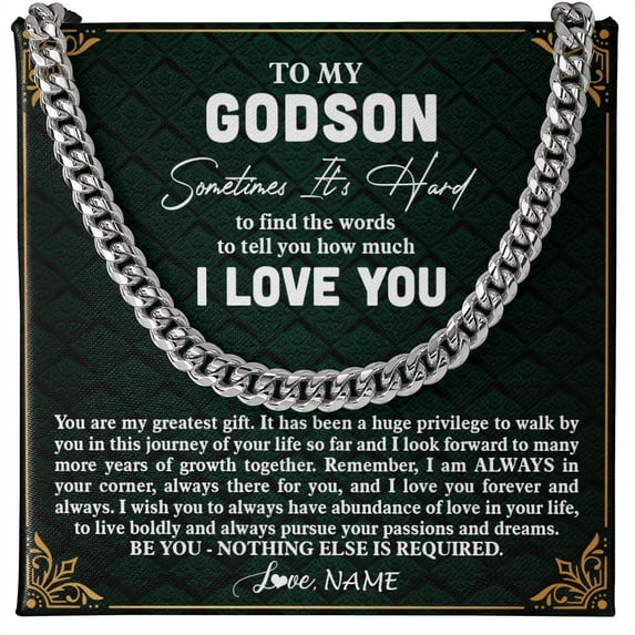 Personalized To My Godson Necklace Cuban From Godmother Uncle Aunt You ...