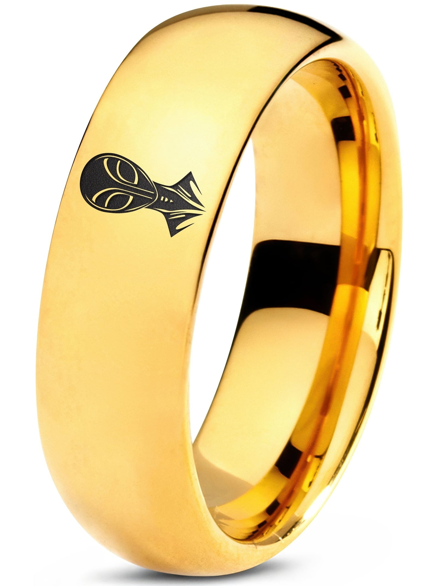 Personalized Gold Jewelry Tungsten Rings for Women Gamer Bride Gifts ...