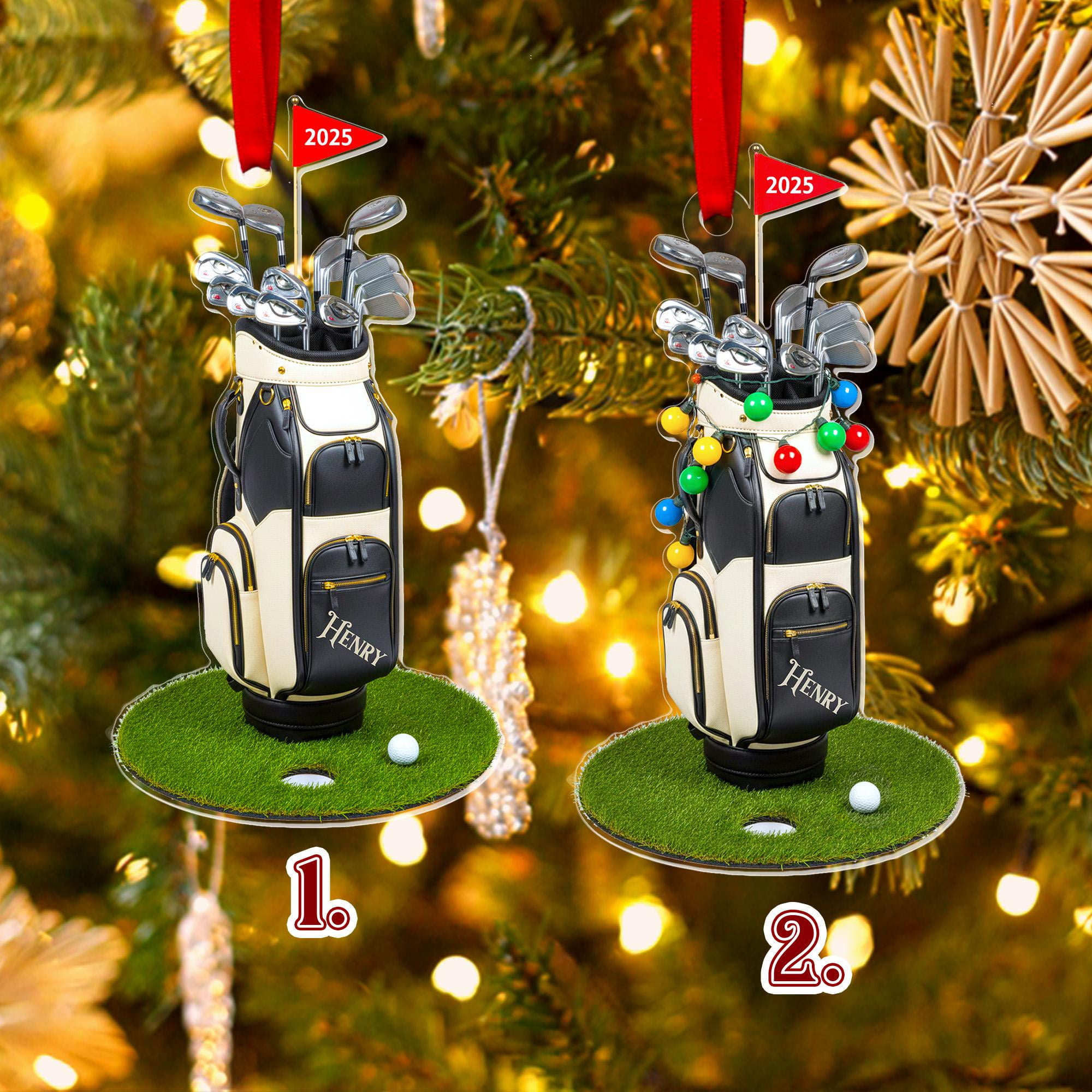 Personalized Golf Bag 2D Flat Ornament 2025 + Custom Name Golf Lover ...