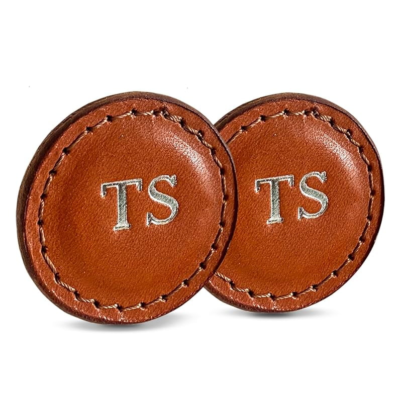 Personalized Golf Ball Markers (Tan, Set of 2) - Golf Gifts for Men ...