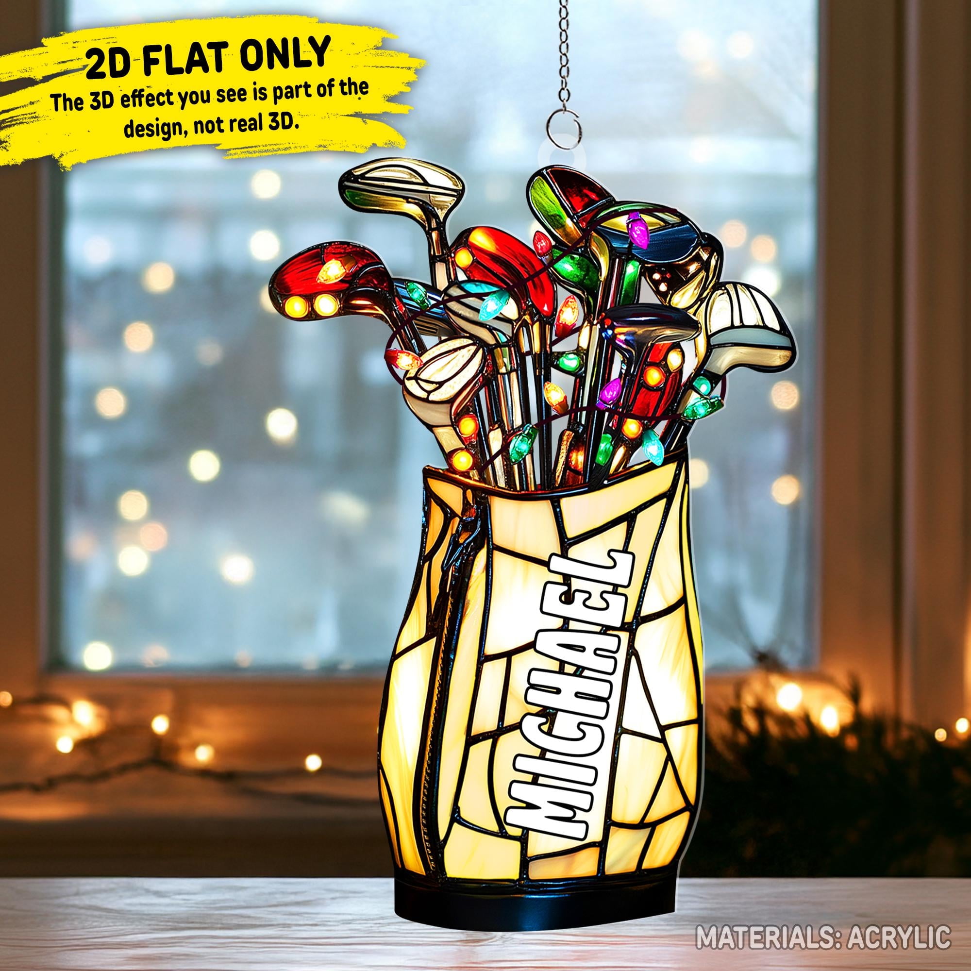 Personalized Golf Christmas Suncatcher Ornament: Custom Acrylic ...