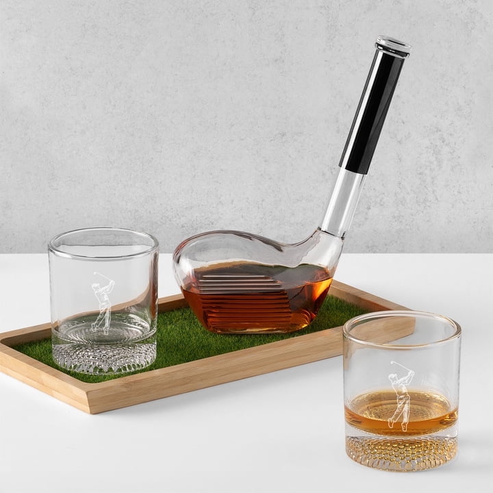 Personalized Golf Club Whiskey & Bourbon Decanter & Glass Set with ...