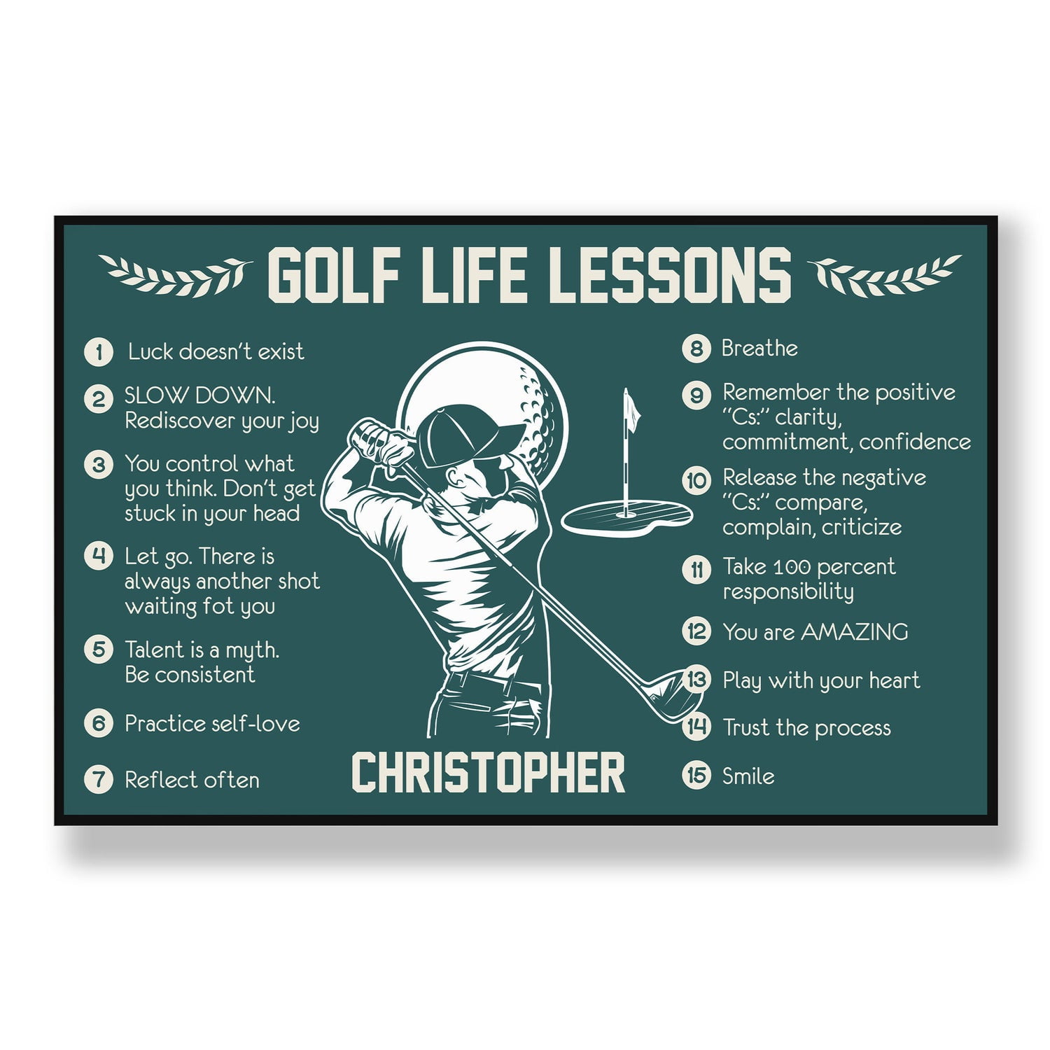 Personalized Golf Life Lessons Poster Goft Fans Home Wall Decor Golfing ...