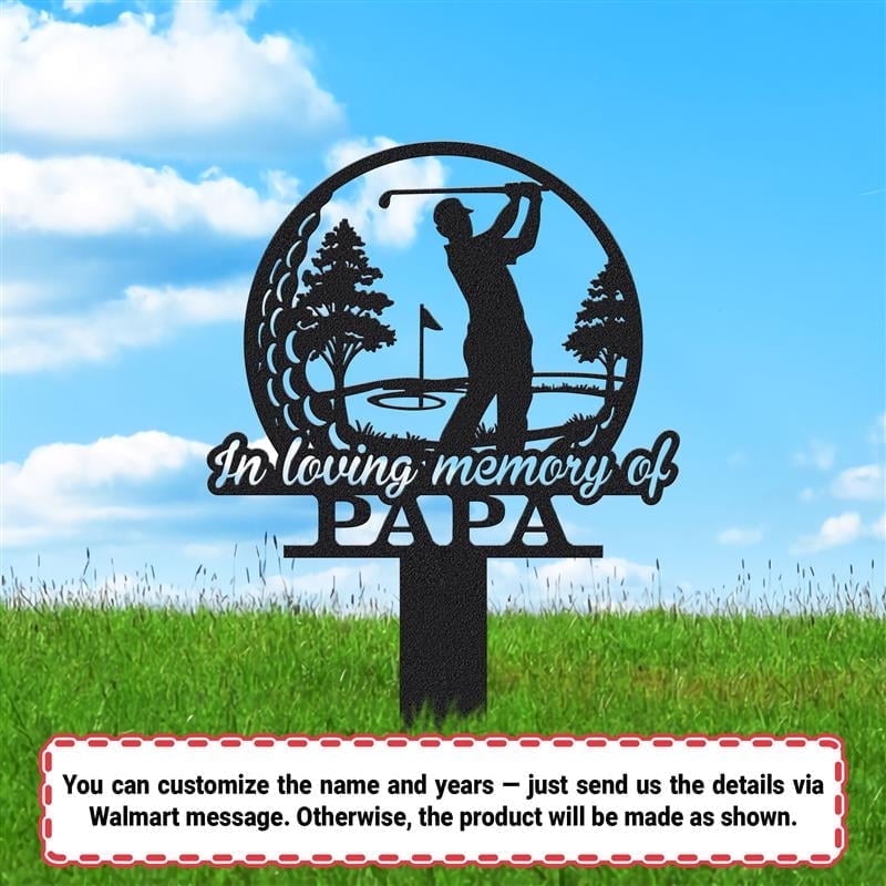 Personalized Golf Loss Memorial Stake – Custom Metal Grave Marker for ...